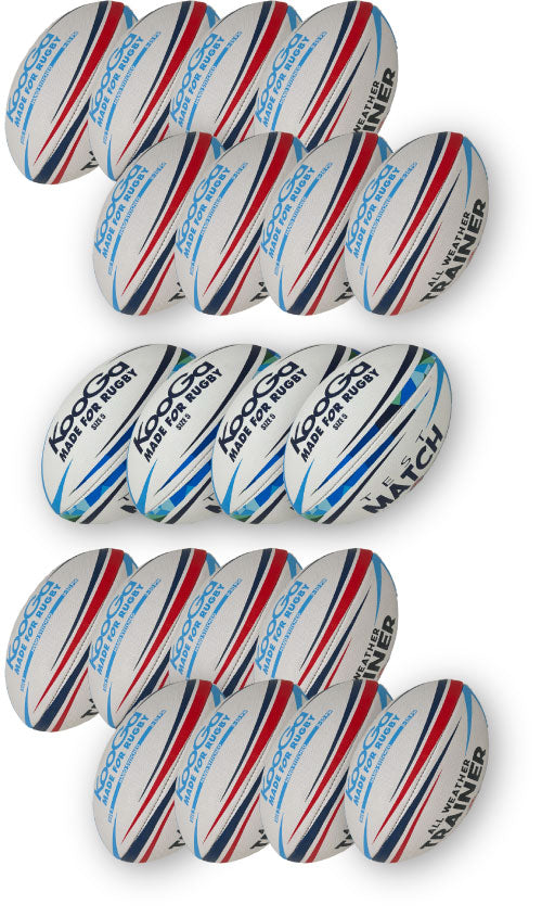KooGa Practice and Match Ball Kit III-With Bag! - Ruggers Rugby Supply